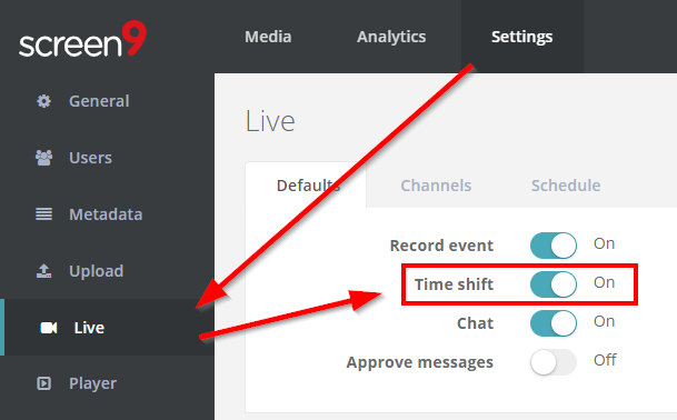 Time Shift for Live Events - Quickchannel Support